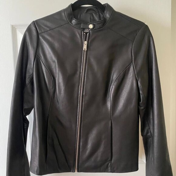 Calvin Klein | Jackets & Coats | Calvin Klein Genuine Leather Black ...